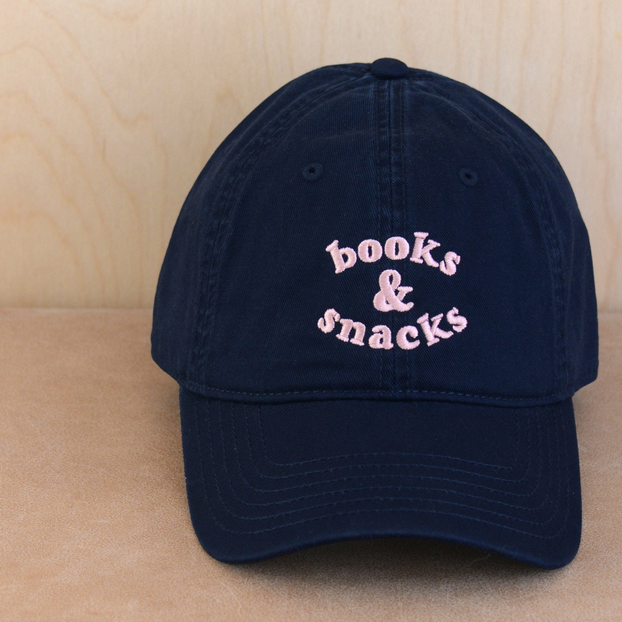 Books & Snacks - Cotton Baseball Cap - Navy Blue – Alphabet Bags