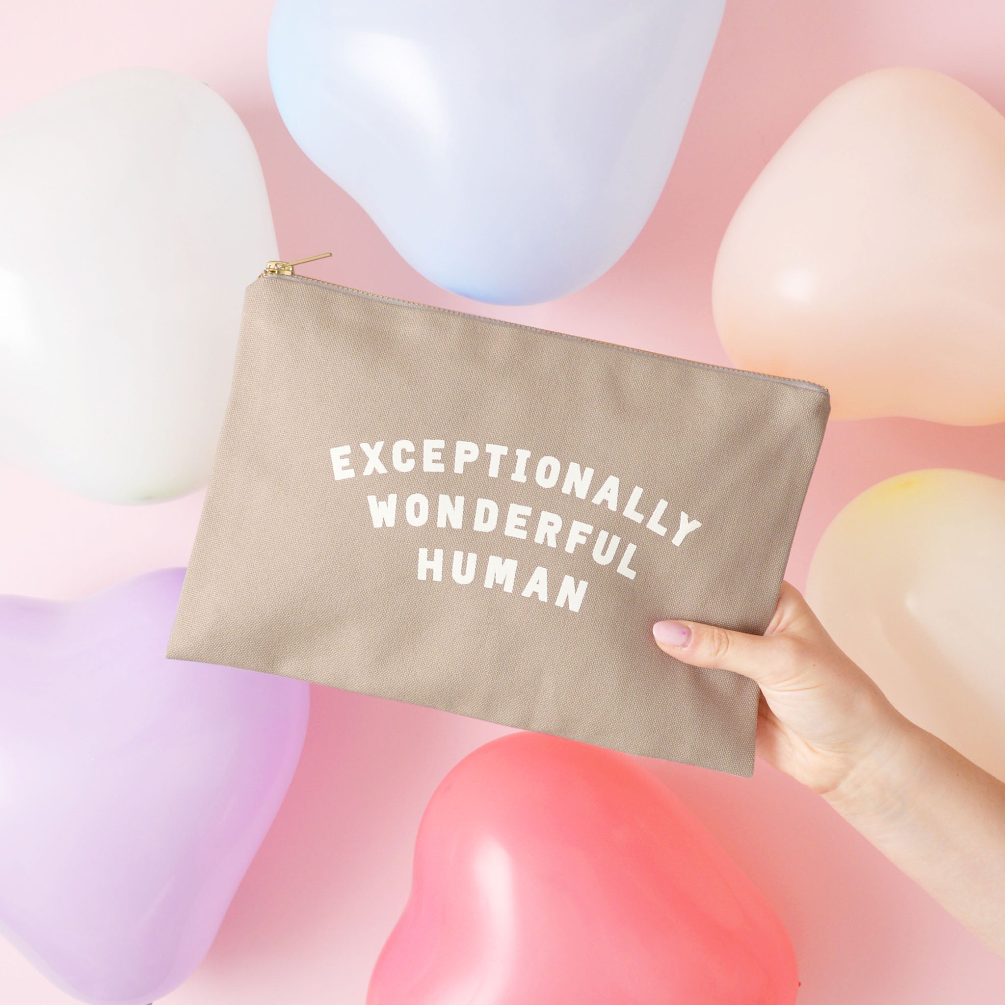 Exceptionally Wonderful Human - Stone Pouch – Alphabet Bags