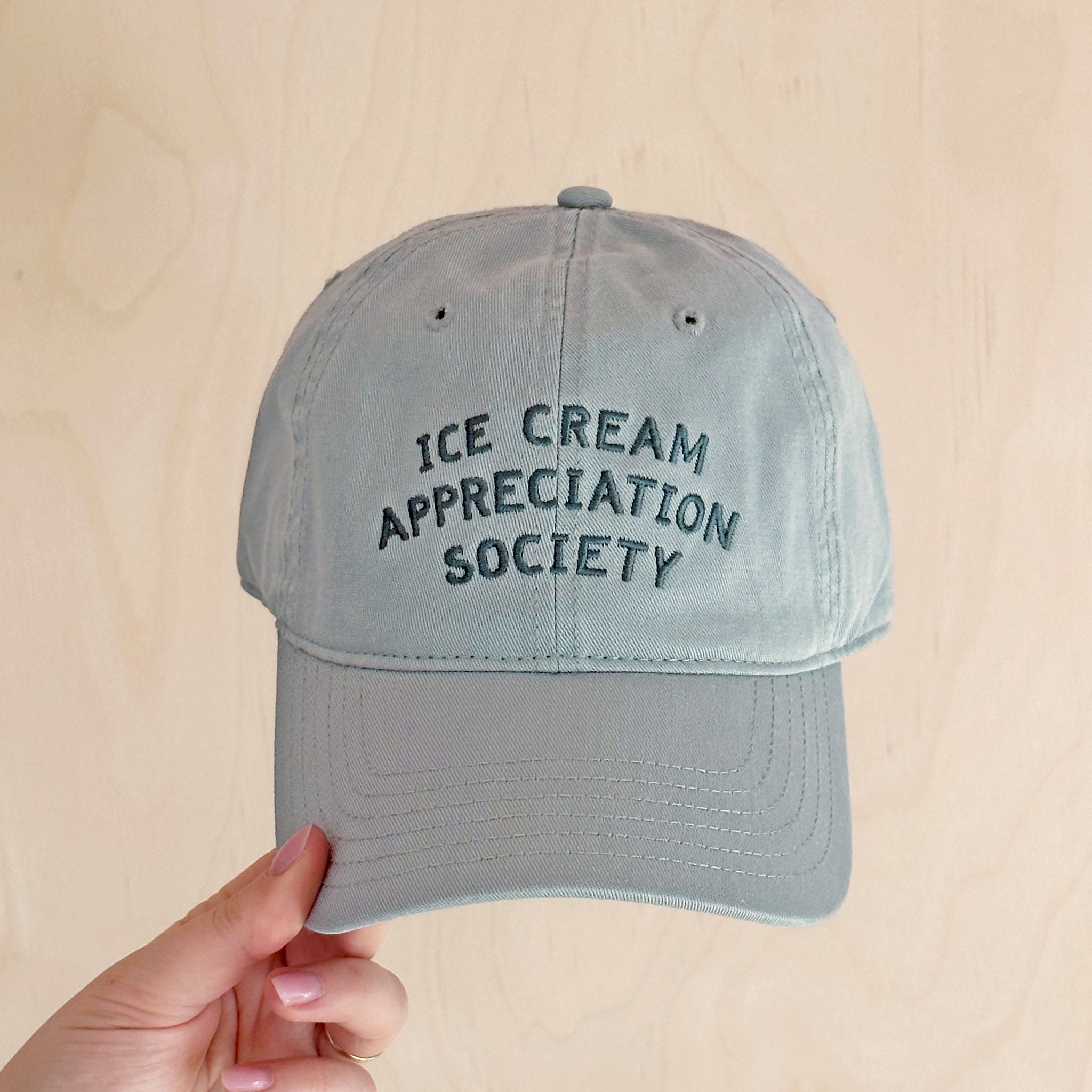 Ice Cream Appreciation Society - Cotton Baseball Cap - Pale Vintage Bl ...