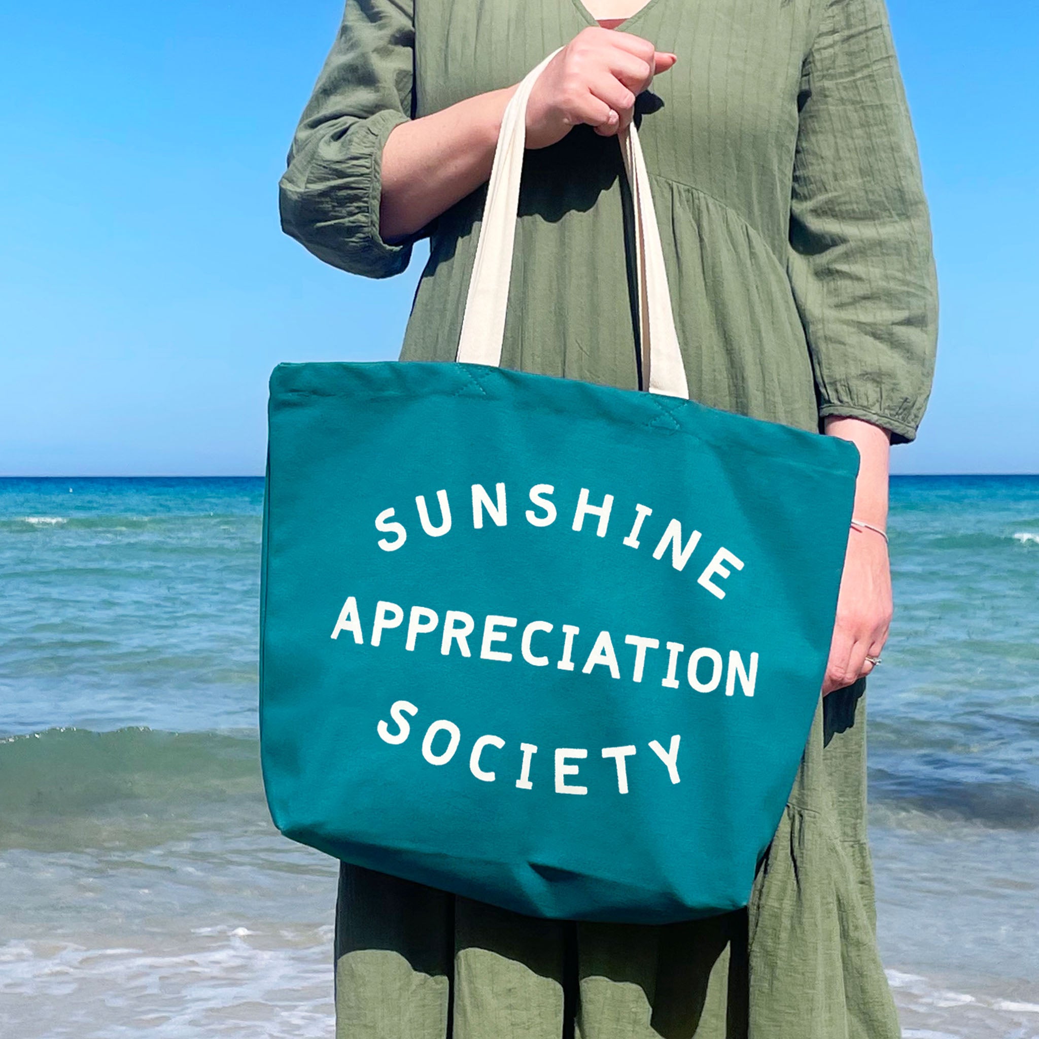 SECONDS - Sunshine Appreciation Society - Tropical Blue Canvas Tote Ba ...