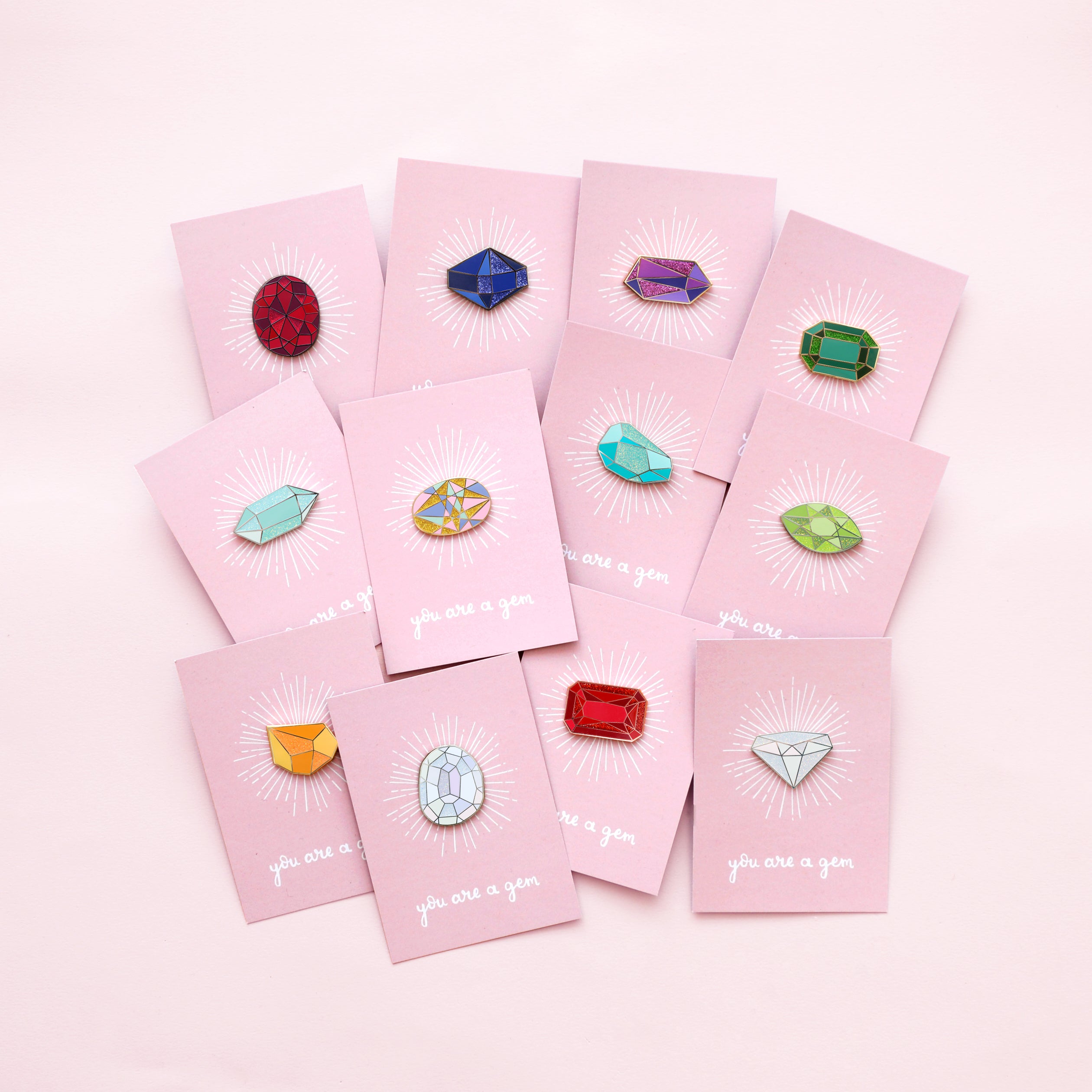 Gemstone Enamel Pin – Alphabet Bags