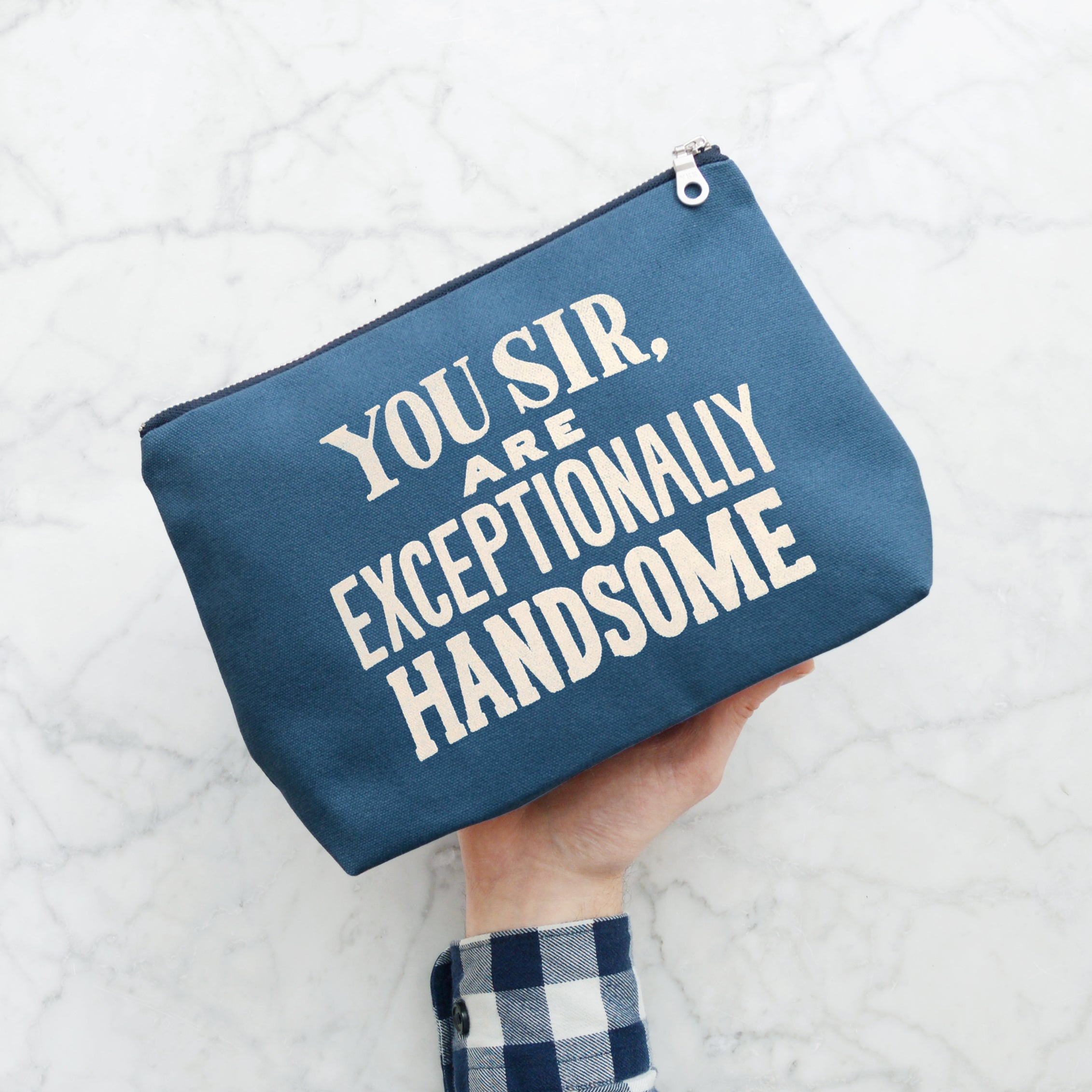 Exceptionally Handsome - Blue Wash Bag – Alphabet Bags