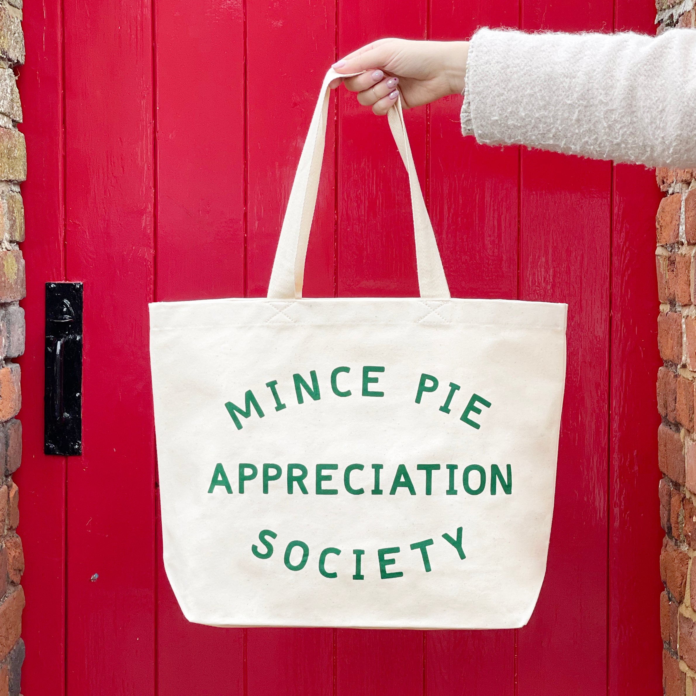Mince Pie Appreciation Society - Big Canvas Tote Bag – Alphabet Bags
