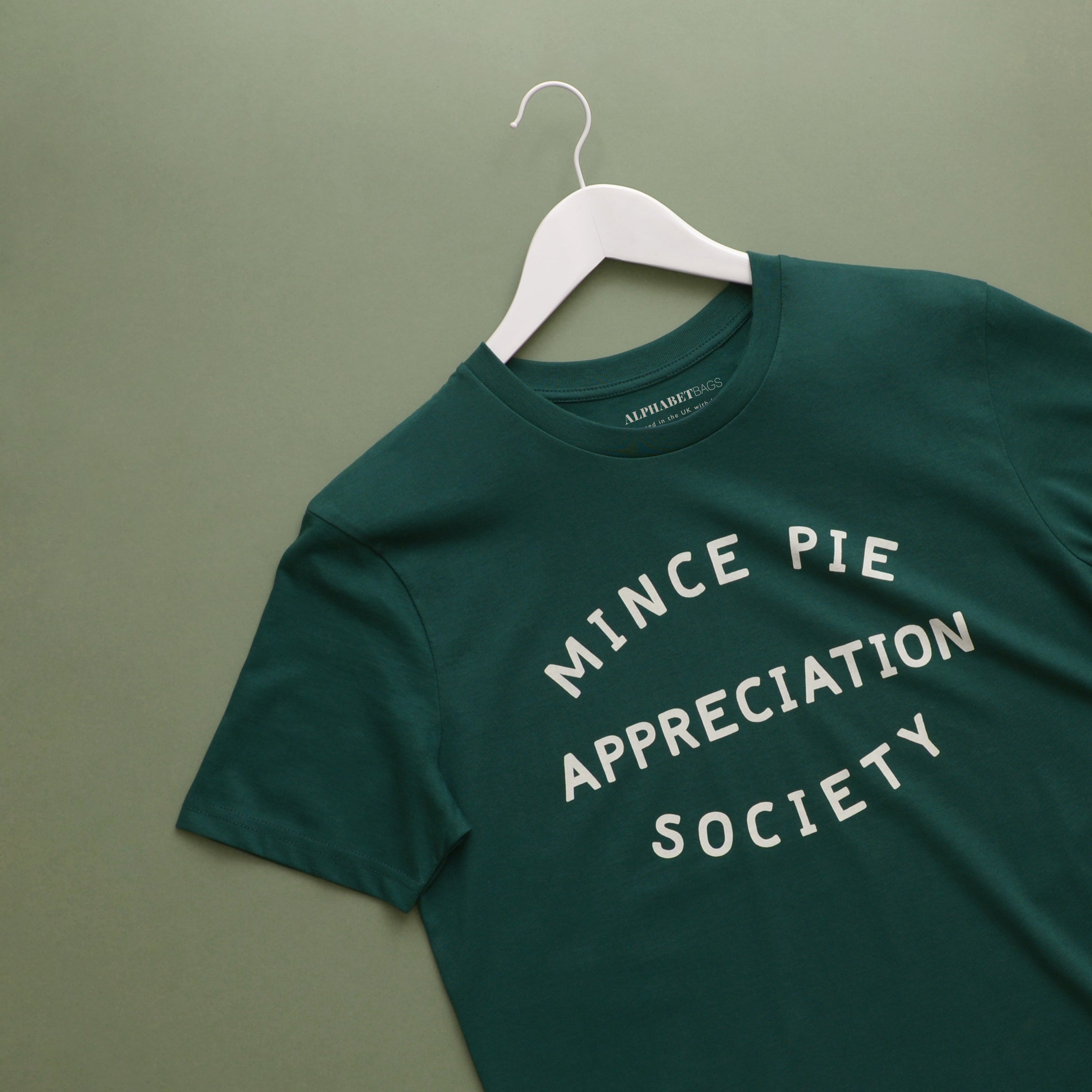 Mince Pie Appreciation Society - Unisex T-Shirt - Pine – Alphabet Bags