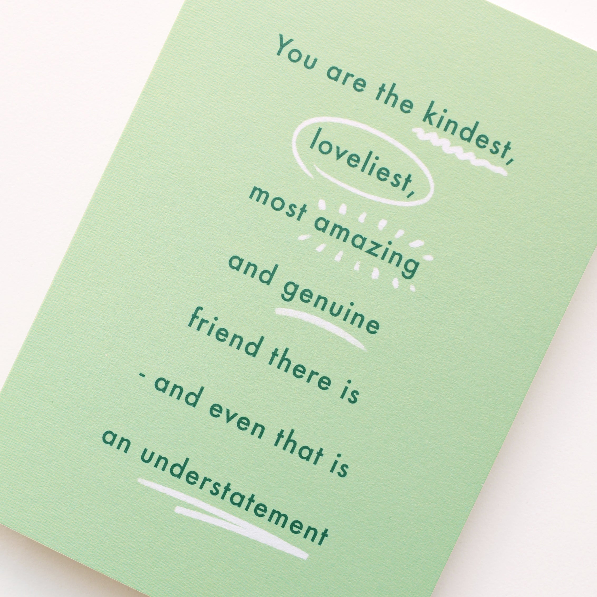 The Kindest Friend - Greeting Card – Alphabet Bags